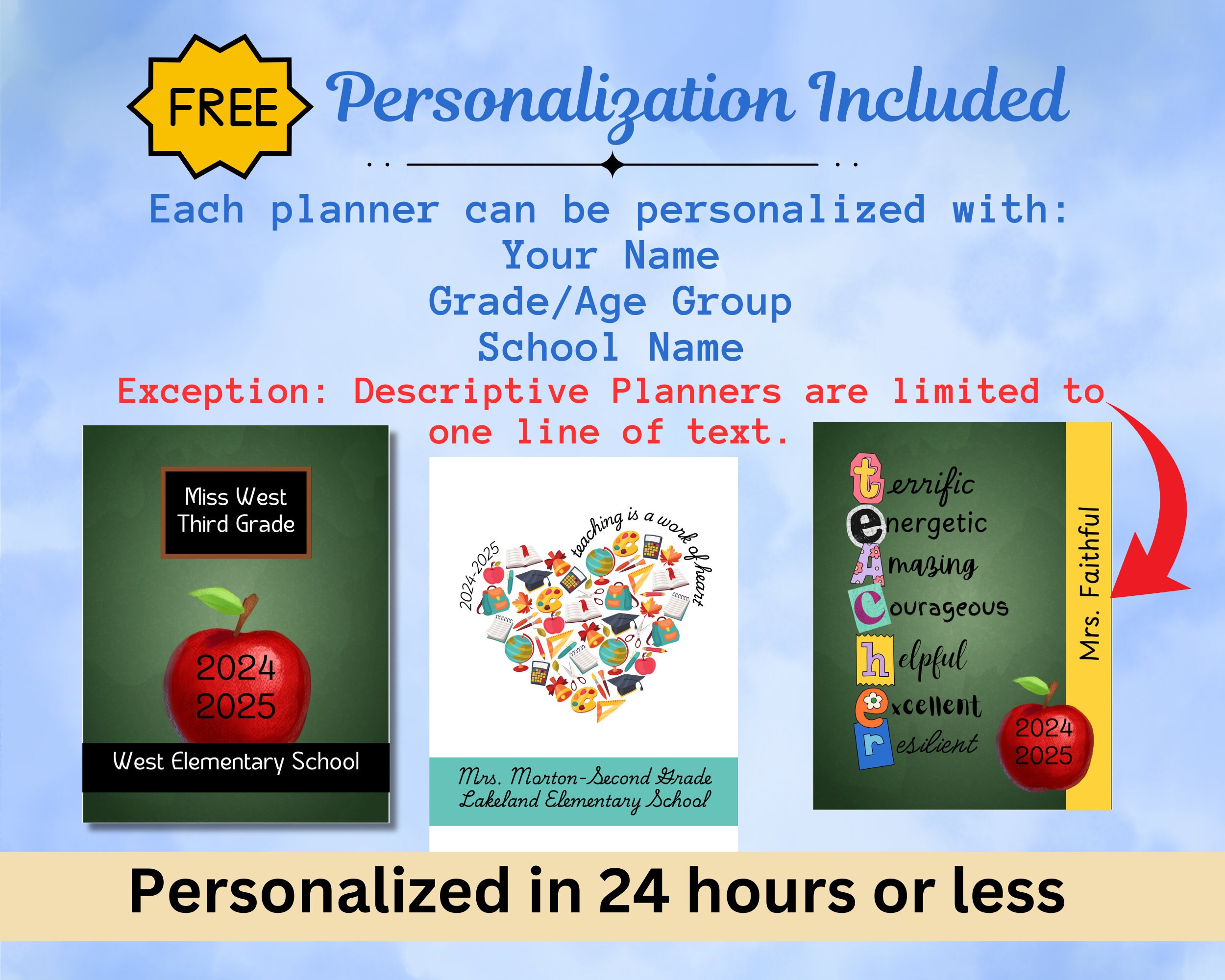 Personalized Teacher Planner Covers, Happy Planner Big, Happy Planner ...