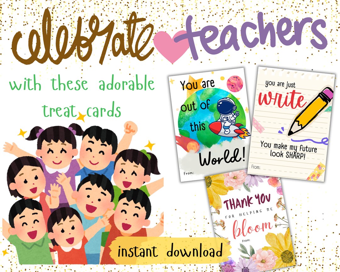 Teacher Appreciation Treat Tags, Gift Tags, Gift Ideas for Teachers - Etsy
