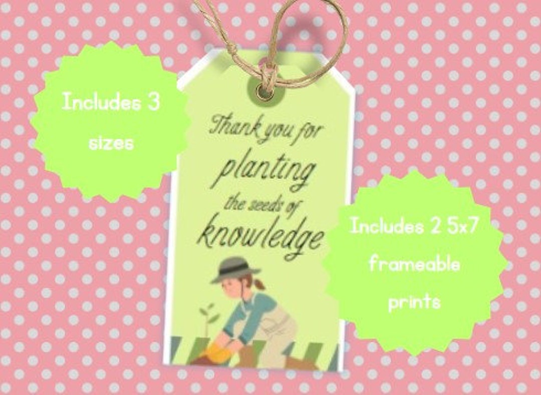 Teacher Appreciation Gift Tags, Gardening Gifts for Teachers, Teacher ...