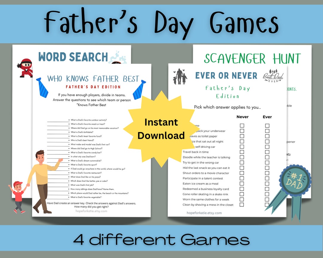 Father's Day Games, Father's Day Activities - Etsy