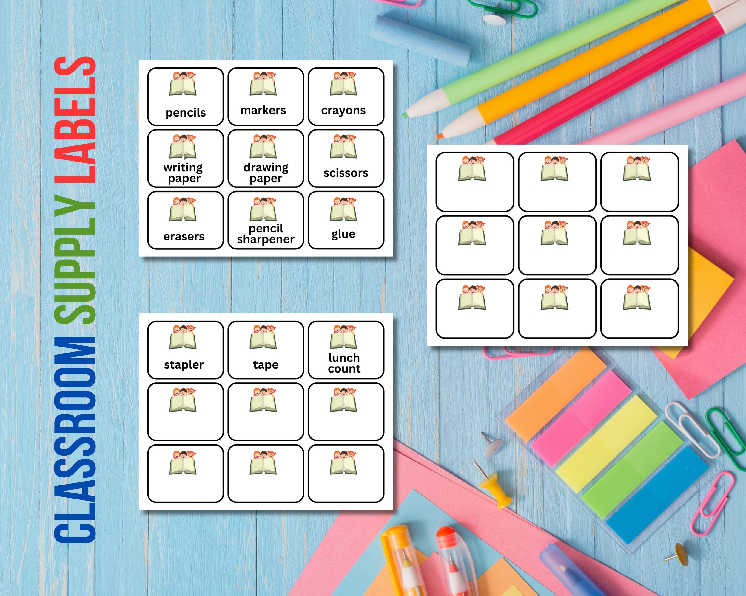 Digital Downoad, Printable Literacy Themed Labels for Classroom ...