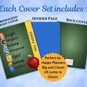 Personalized Teacher Planner Covers, Happy Planner Big, Happy Planner ...