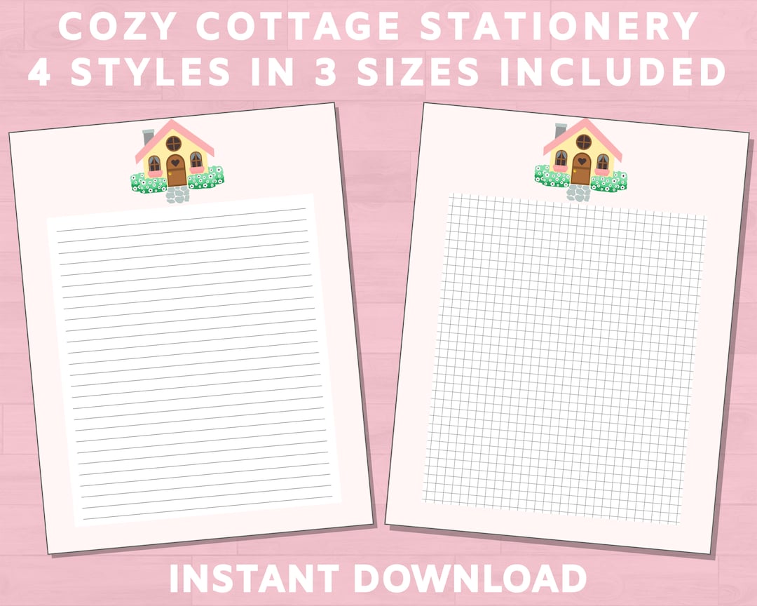 Cozy Cottage Stationery - Printable Letter Writing Set - Cute ...