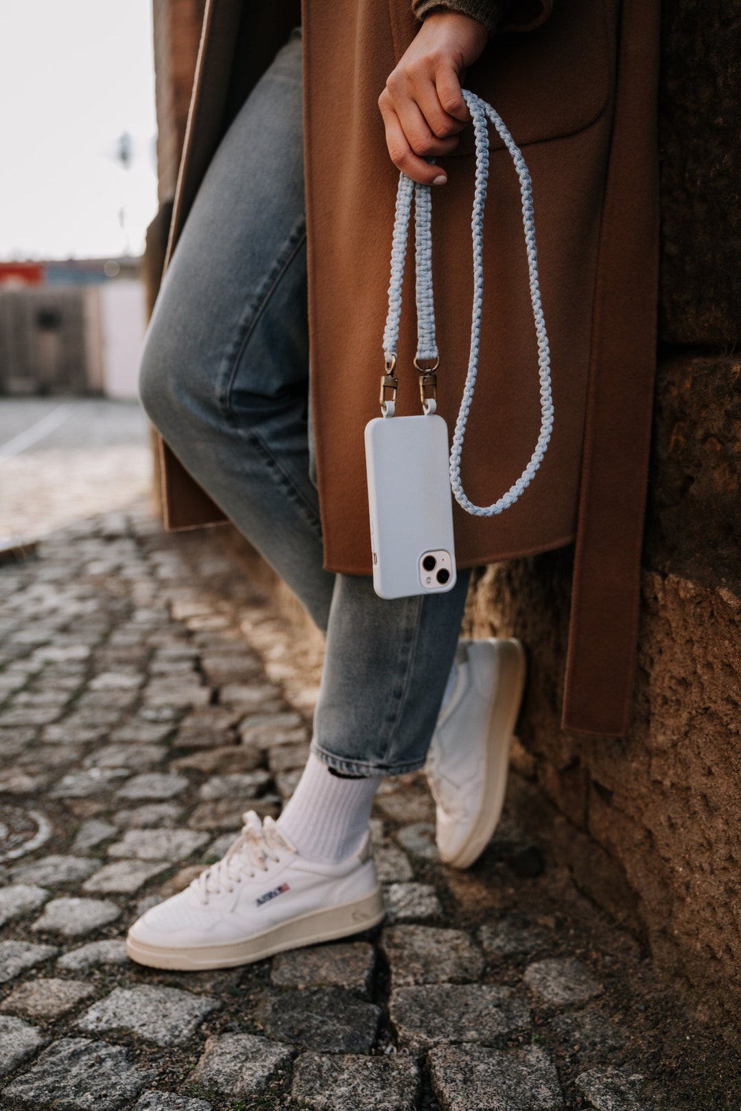 Mobile Phone Case SKY BLUE With Mobile Phone Strap Macrame SKY (boho ...