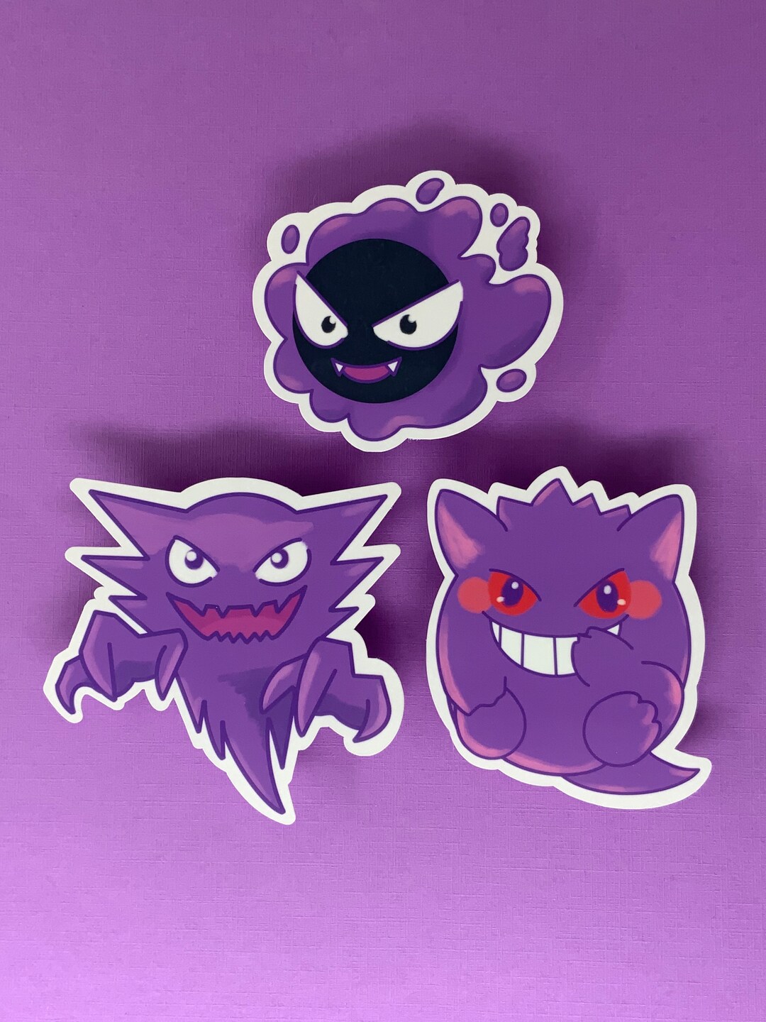 Ghastly Haunter Gengar Sticker / Regular Shiny Version Ghost Monsters ...