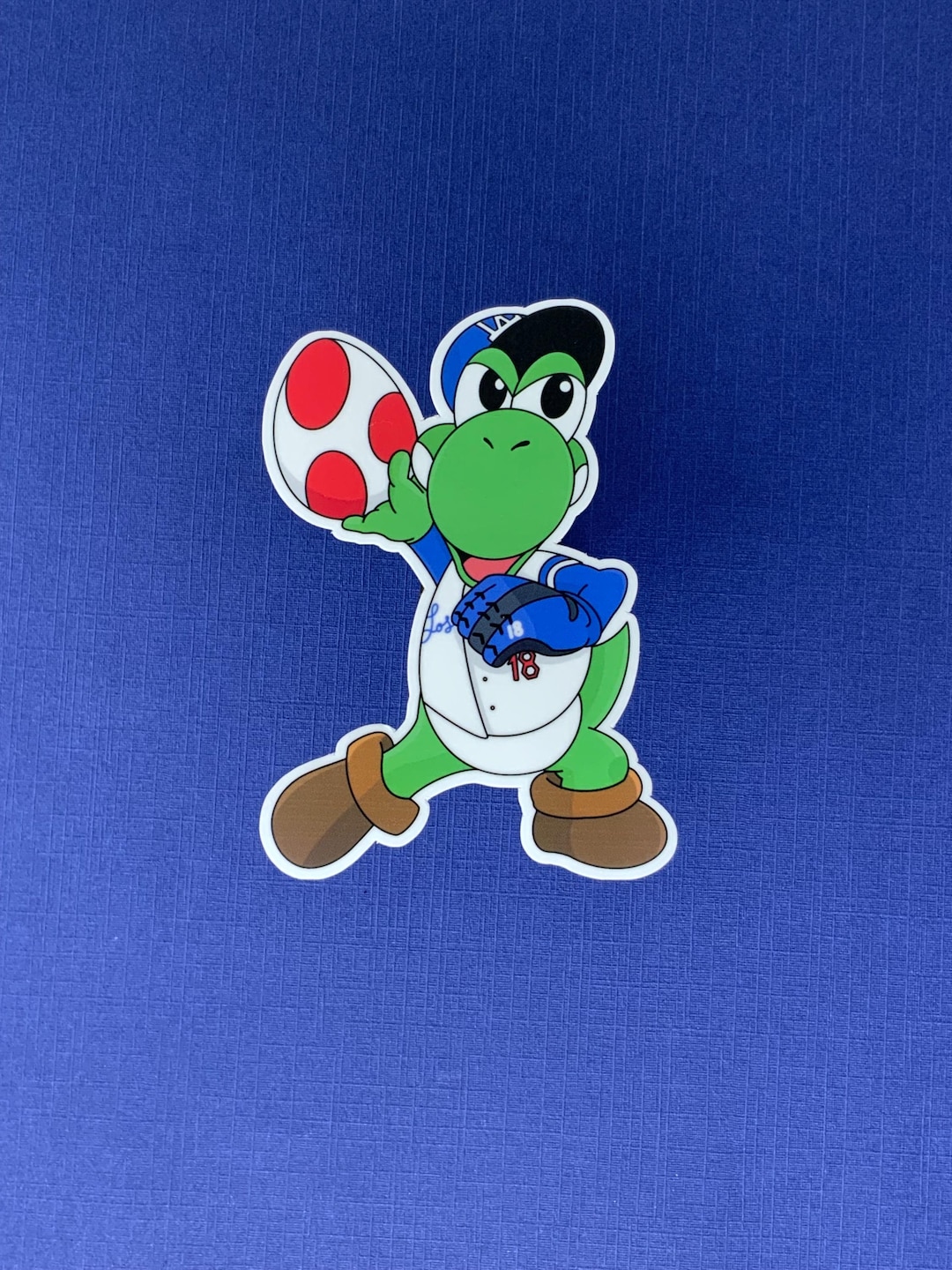 Baseball Championship Yoshi Sticker / Blue Baseball Mario Sticker ...