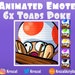 Twitch Toad Mario 6x Colors Animated Emote | Emote Poke Mario Toad ...