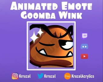 Twitch Goomba Mario Wink Animated Emote | Emote Smug Mario Goombas ...