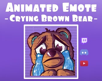Twitch Animated Emote | Crying Bear | Emote Cry Bear | Bear Emote ...