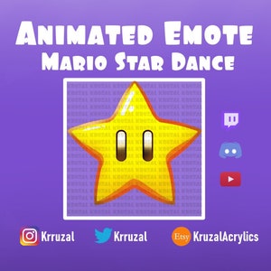 Twitch Animated Emote | Dancing Star | Emote Mario Star | Mario Emote ...