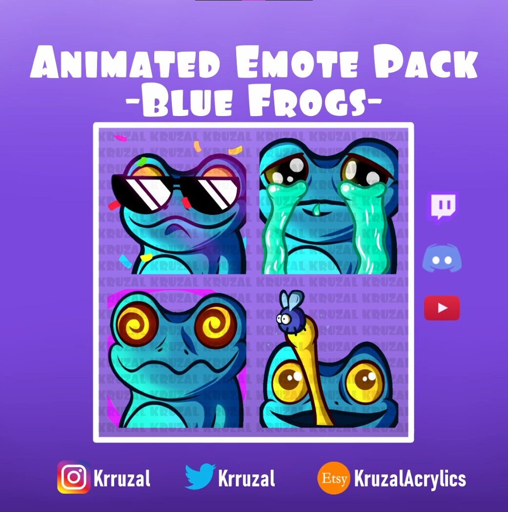 Twitch Animated Emote | Emote Pack | Emote Lurk | Emote Dance | Frog ...