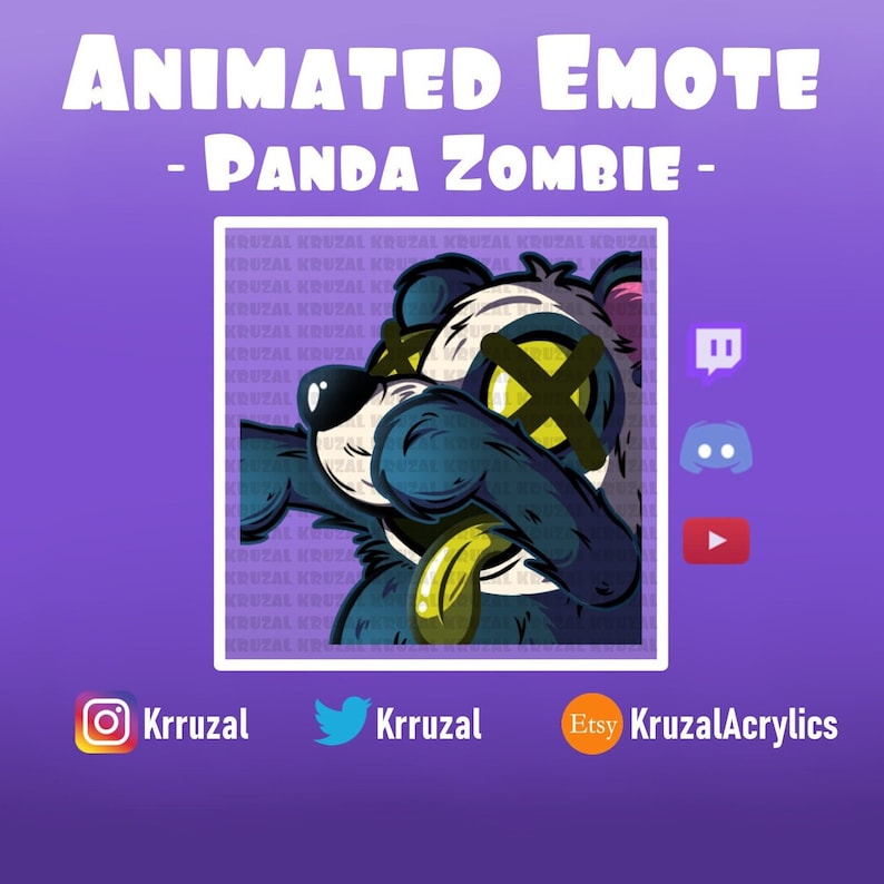 Panda Zombie Emote | Twitch Animated Emote | Undead Panda | Emote ...