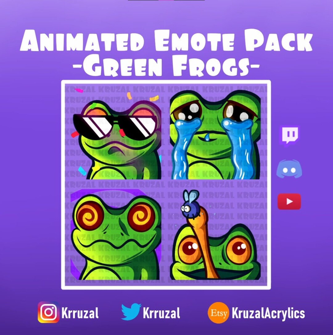 Twitch Animated Emote | Emote Pack | Emote Lurk | Emote Dance | Frog ...