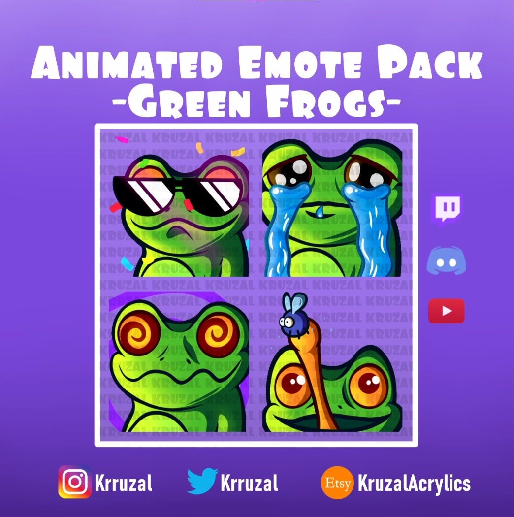 Twitch Animated Emote | Emote Pack | Emote Lurk | Emote Dance | Frog ...