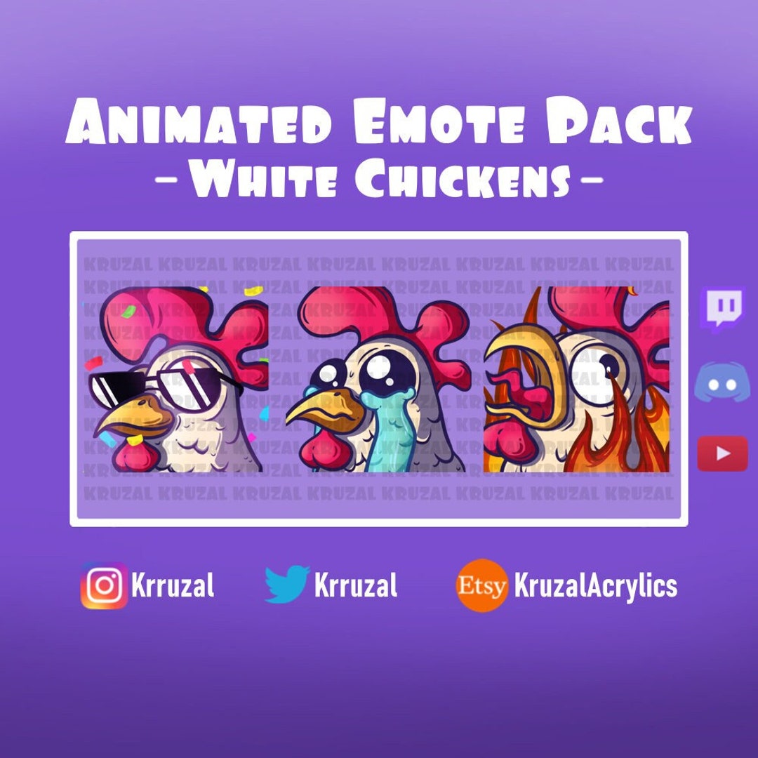 Twitch Animated Emote | Emote Pack | Emote Fire | Emote Dance | Chicken ...