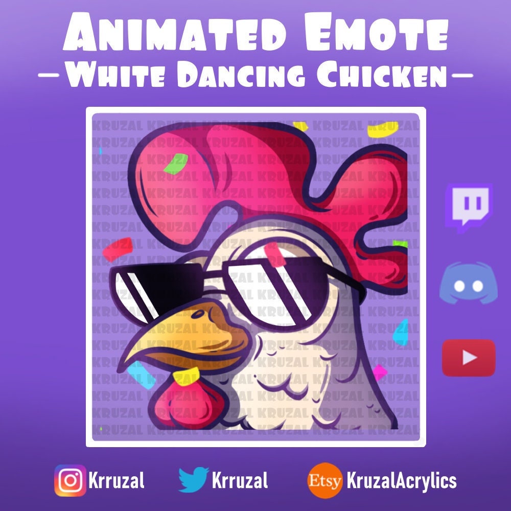 Twitch Animated Emote Dancing Chicken Emote Dance Chicken Roaster Emote ...