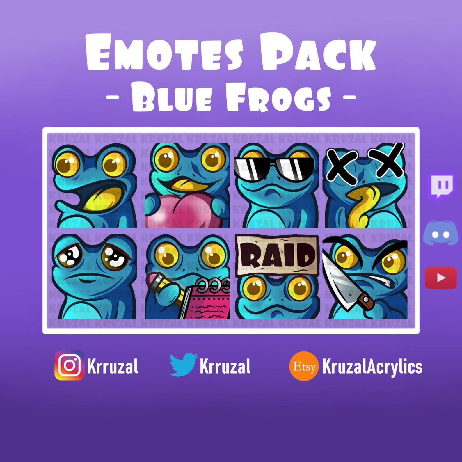 Frog Emotes X8 (+5) | Pack Emotes Twitch | Emote Twitch | Emote Discord ...