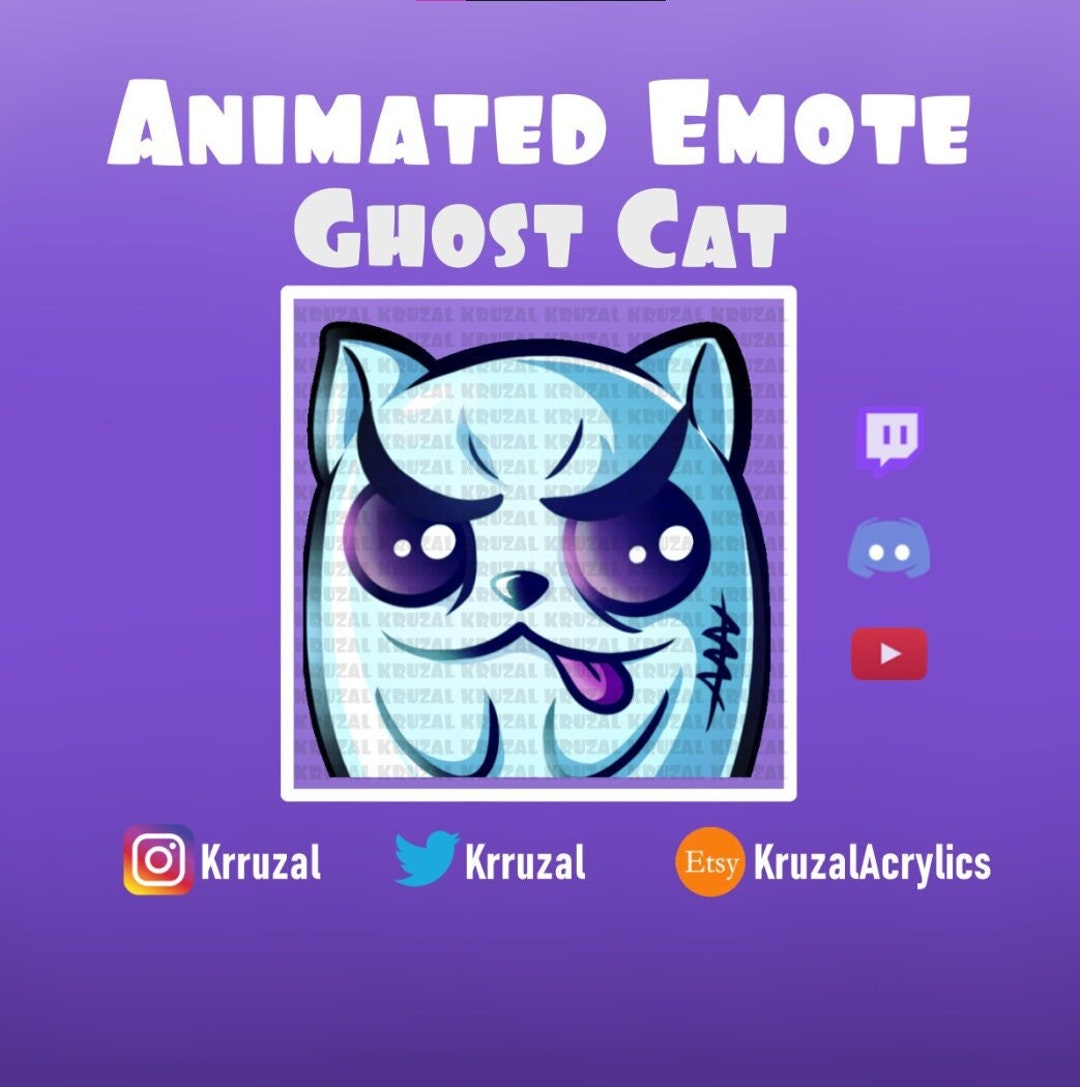 Twitch Ghost Emote Animated | Halloween Gif | Emote Ghost Cat | Scary ...