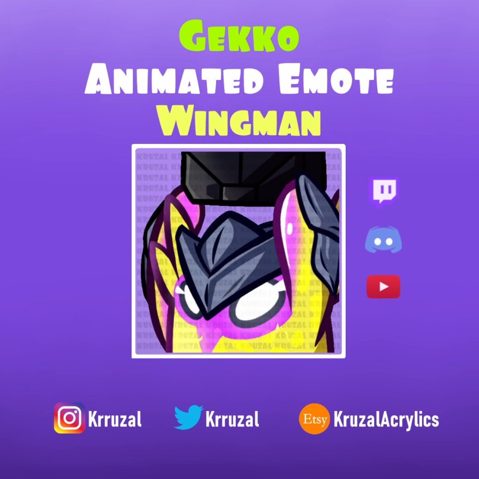 Twitch Animated Emote | Gekko Valorant | Emote Wingman | Gekko Emote ...