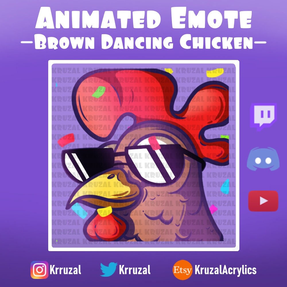 Twitch Animated Emote | Dancing Chicken | Emote Dance Chicken | Roaster ...