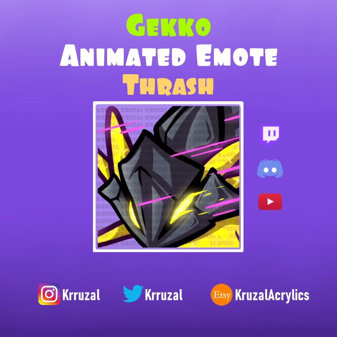 Twitch Animated Emote Gekko Valorant Emote Thrash Gekko Emote Twitch Gekko Animation Cute Emote