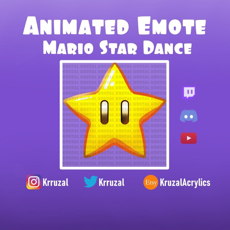 Twitch Animated Emote | Dancing Star | Emote Mario Star | Mario Emote ...