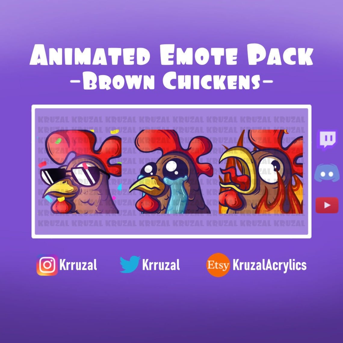 Twitch Animated Emote Emote Pack Emote Fire Emote Dance Chicken Emote ...