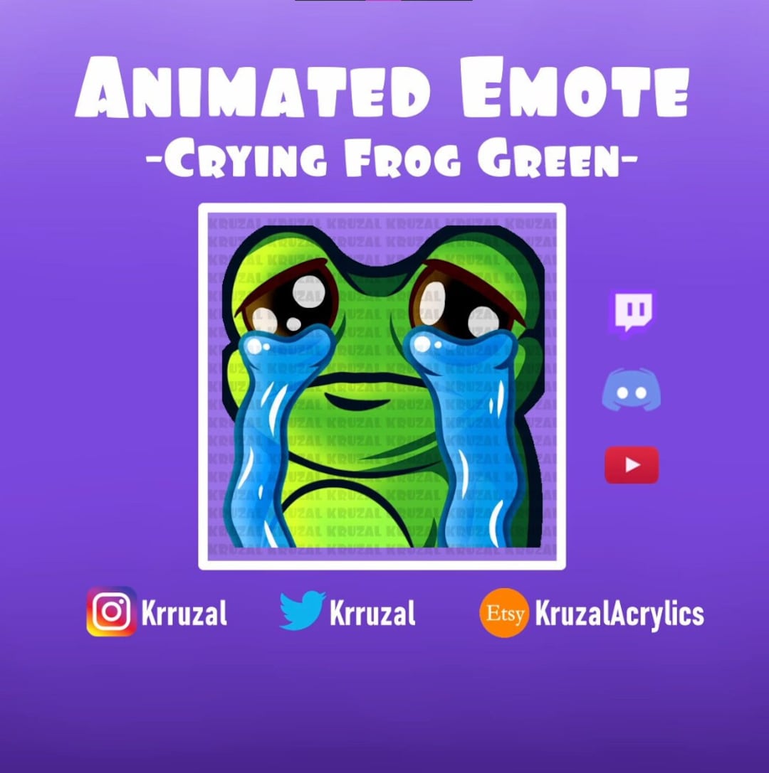 Twitch Animated Emote | Sad Frog | Emote Cry Frog | Toad Emote Twitch ...