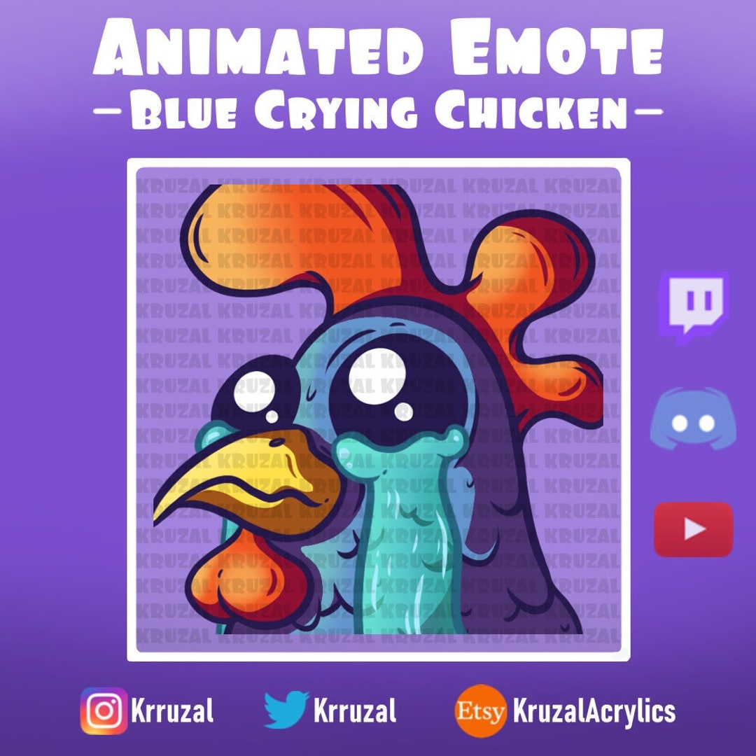 Twitch Animated Emote | Grey Crying Chicken Twitch | Sad Chicken ...