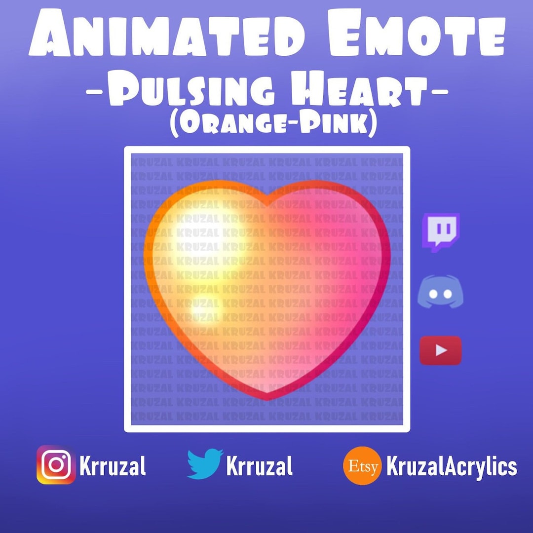 Twitch Animated Emote Pulsing Heart Emote Heart Twitch Love Emote ...