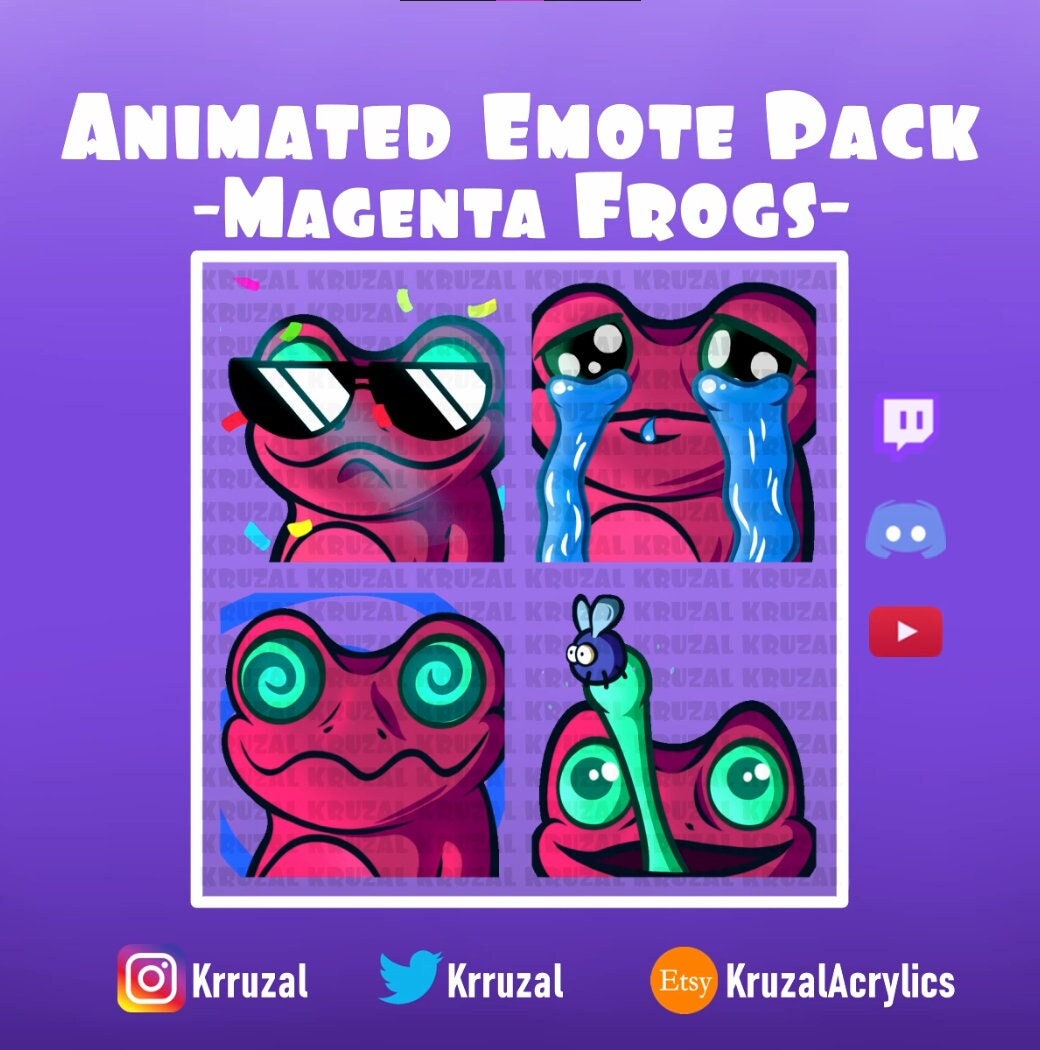 Twitch Animated Emote | Emote Pack | Emote Lurk | Emote Dance | Frog ...
