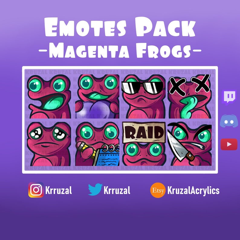 Frog Emotes X8 (+5) | Pack Emotes Twitch | Emote Twitch | Emote Discord ...