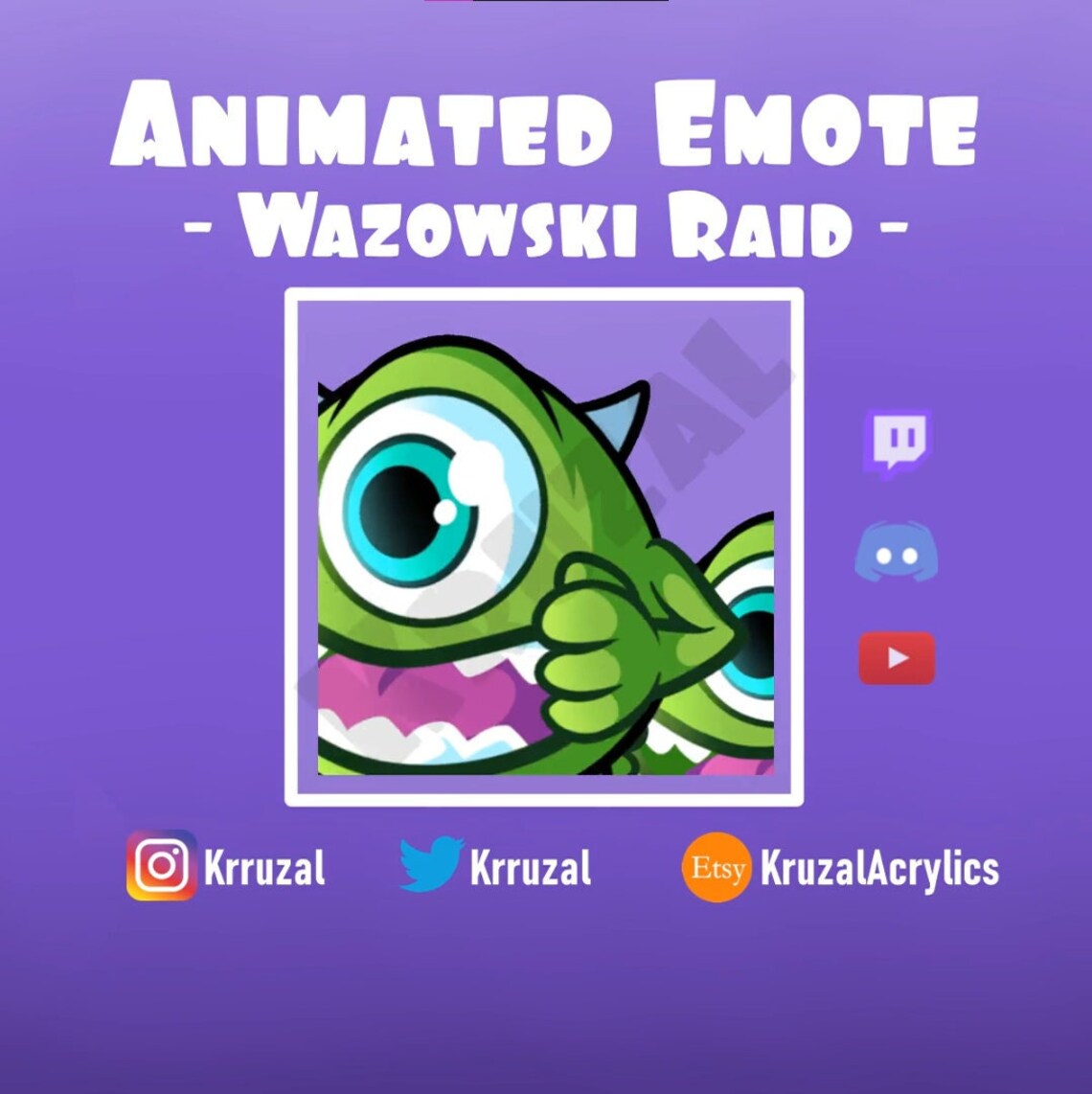 Twitch Mike Wazowski Raid Emote | Emote Monsters Inc | Mike Emote ...