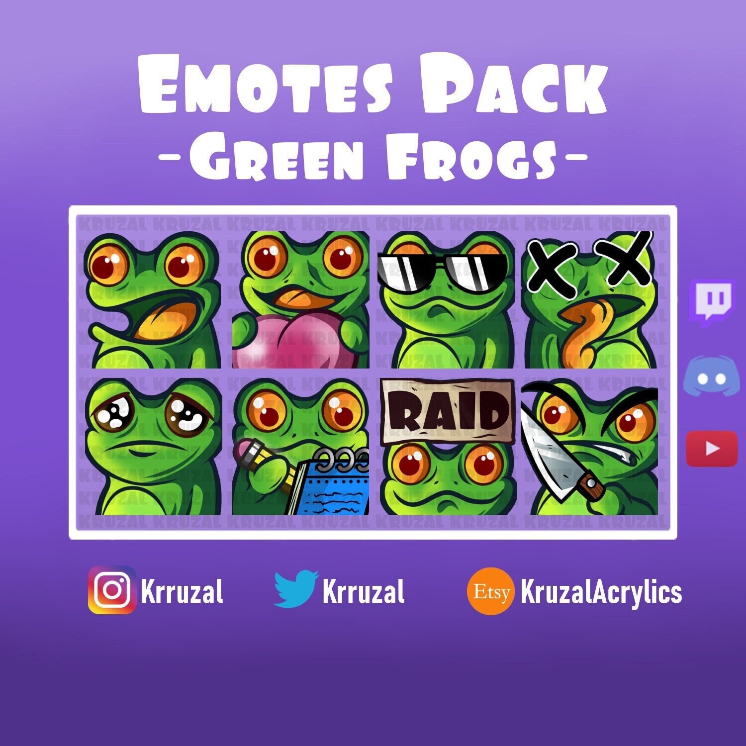 Frog Emotes X8 (+5) | Pack Emotes Twitch | Emote Twitch | Emote Discord ...