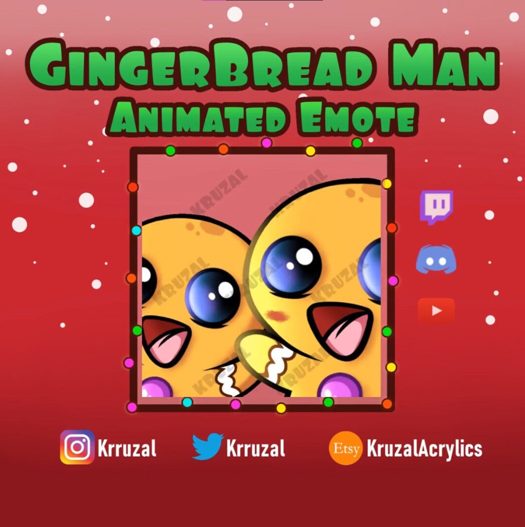 Emote Gingerbread Man Raid Animated Twitch | Christmas Emote Discord ...