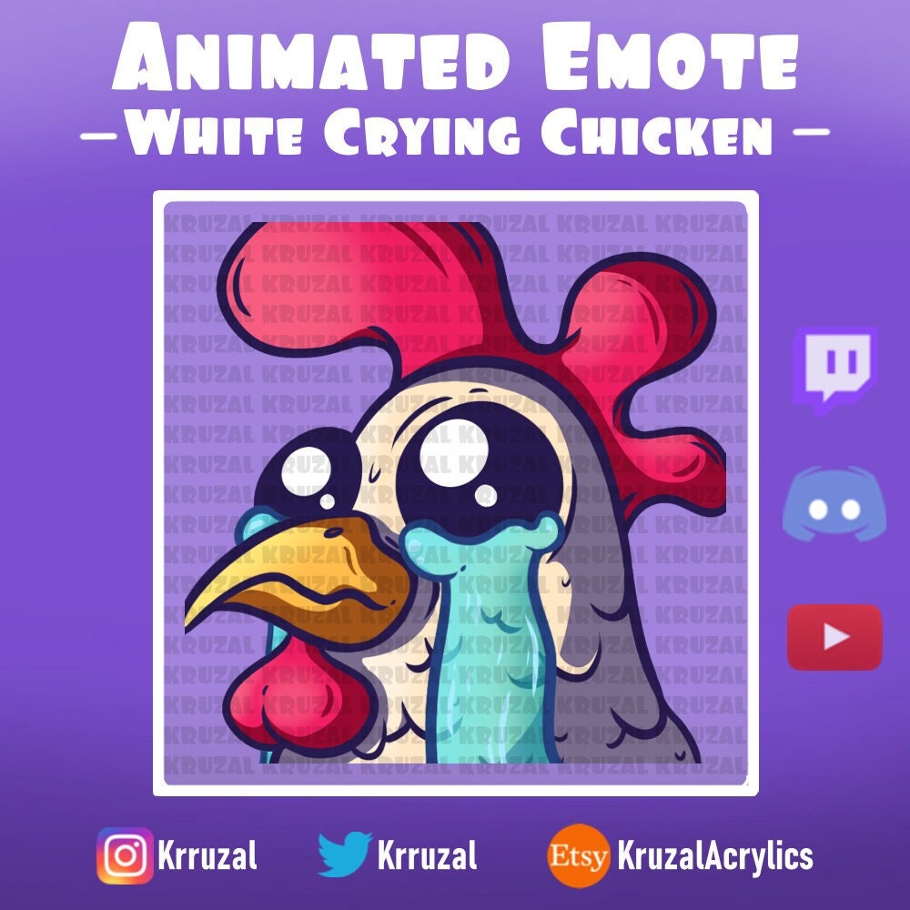 Twitch Animated Emote | White Crying Chicken Twitch | Sad Chicken ...