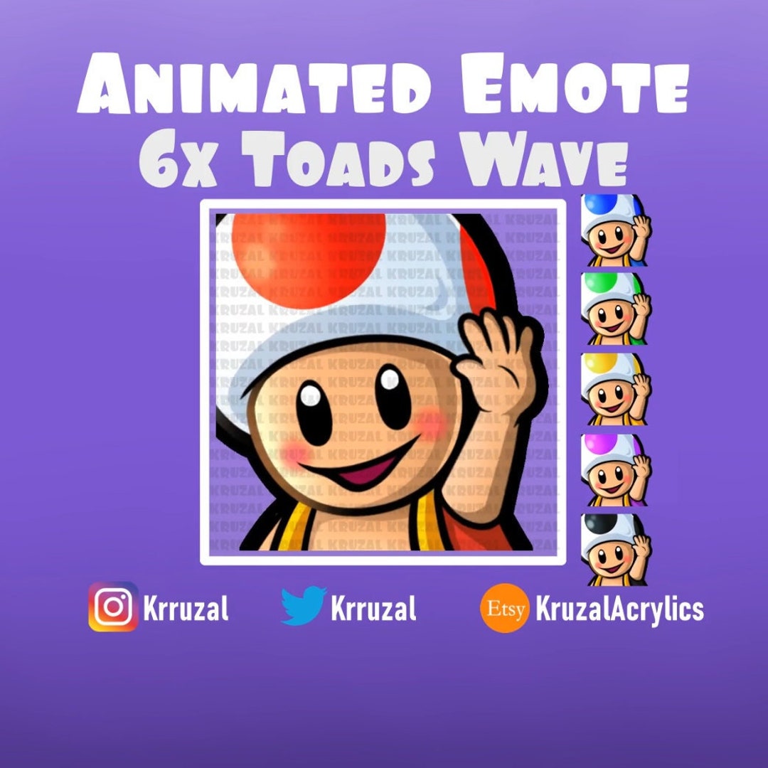 Twitch Toad Mario Animated Emote | Emote Mario Toad | Mario Emote ...