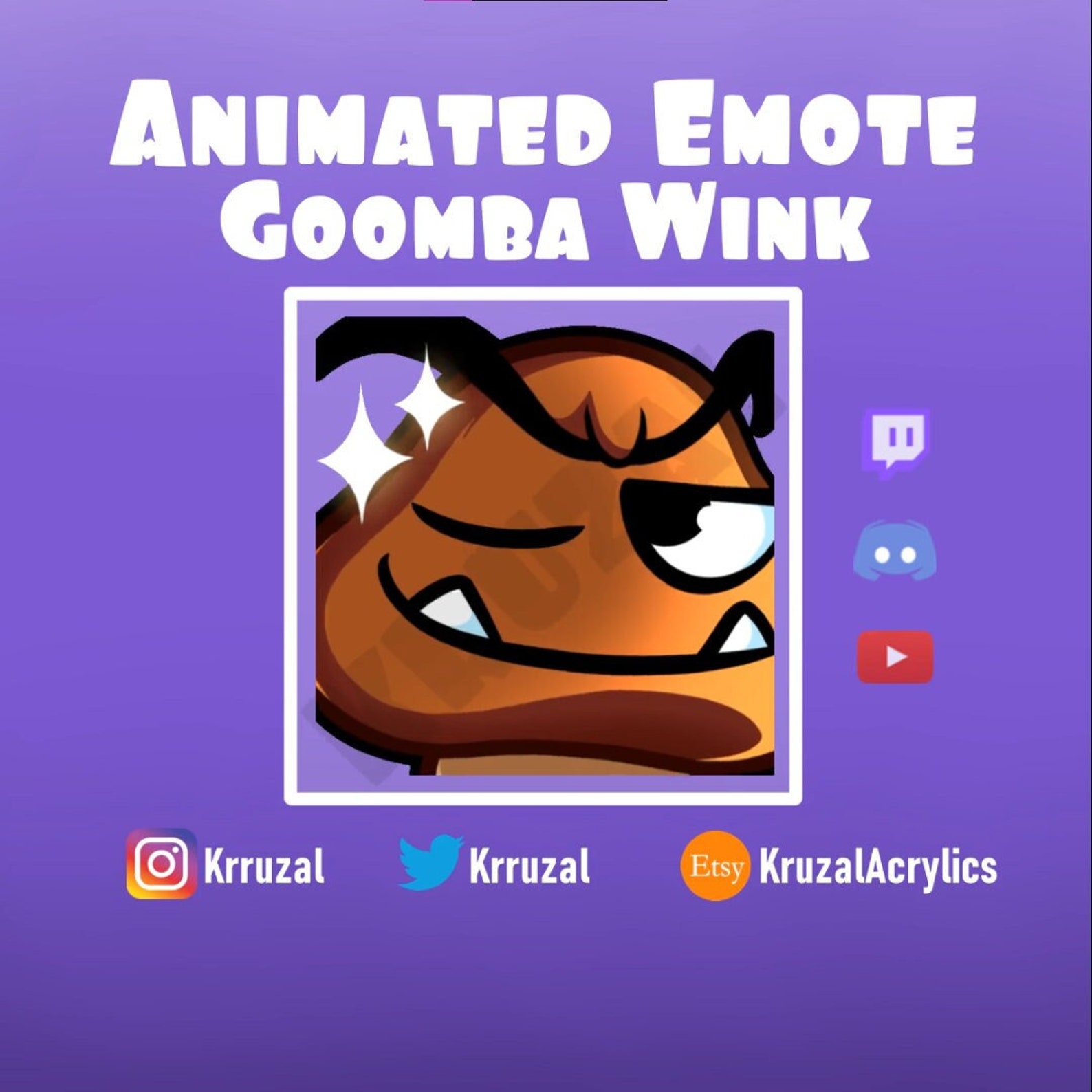 Twitch Goomba Mario Wink Animated Emote | Emote Smug Mario Goombas ...