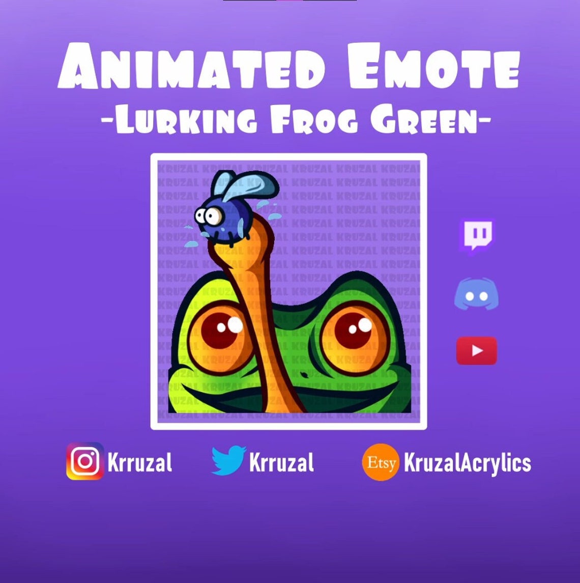 Twitch Animated Emote | Lurking Frog | Emote Lurk Frog | Toad Emote ...