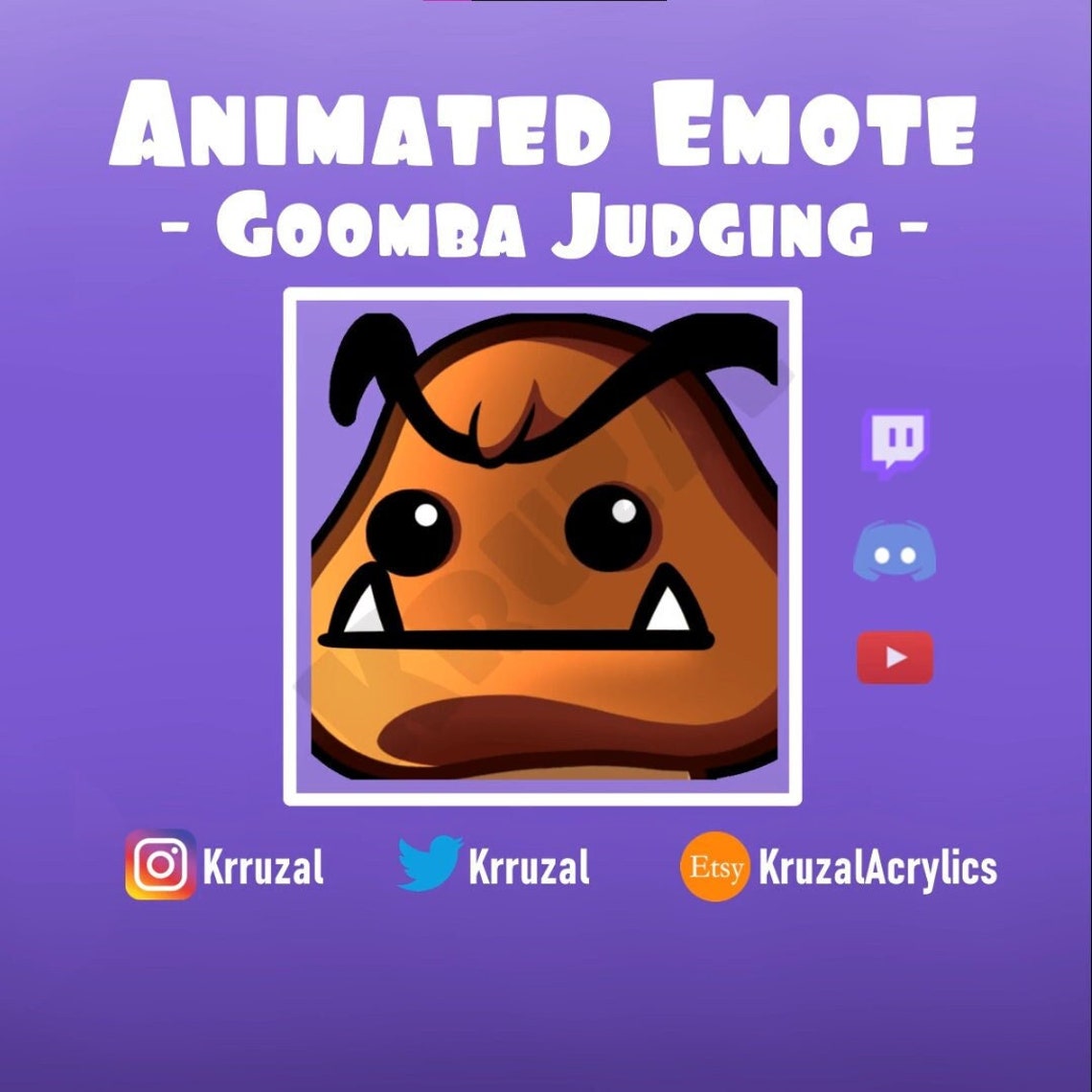 Twitch Goomba Mario Judge Animated Emote | Emote Mario Goombas | Mario ...