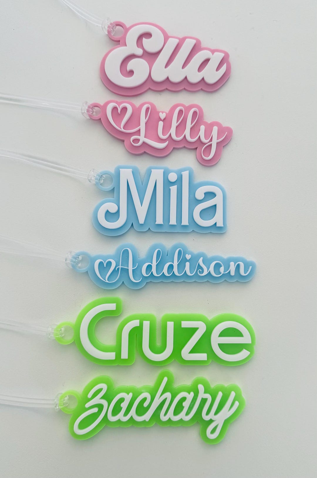 Personalised Kids Bag Tags | 3D Layered Tags for School, Sports, Kindy ...