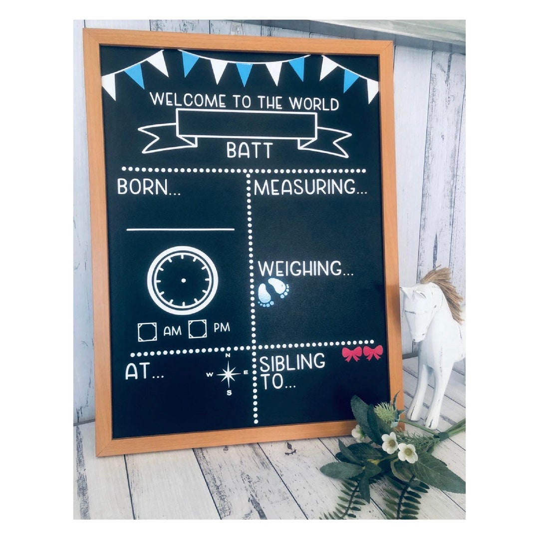 Customisable Baby Birth Announcement Board - Etsy