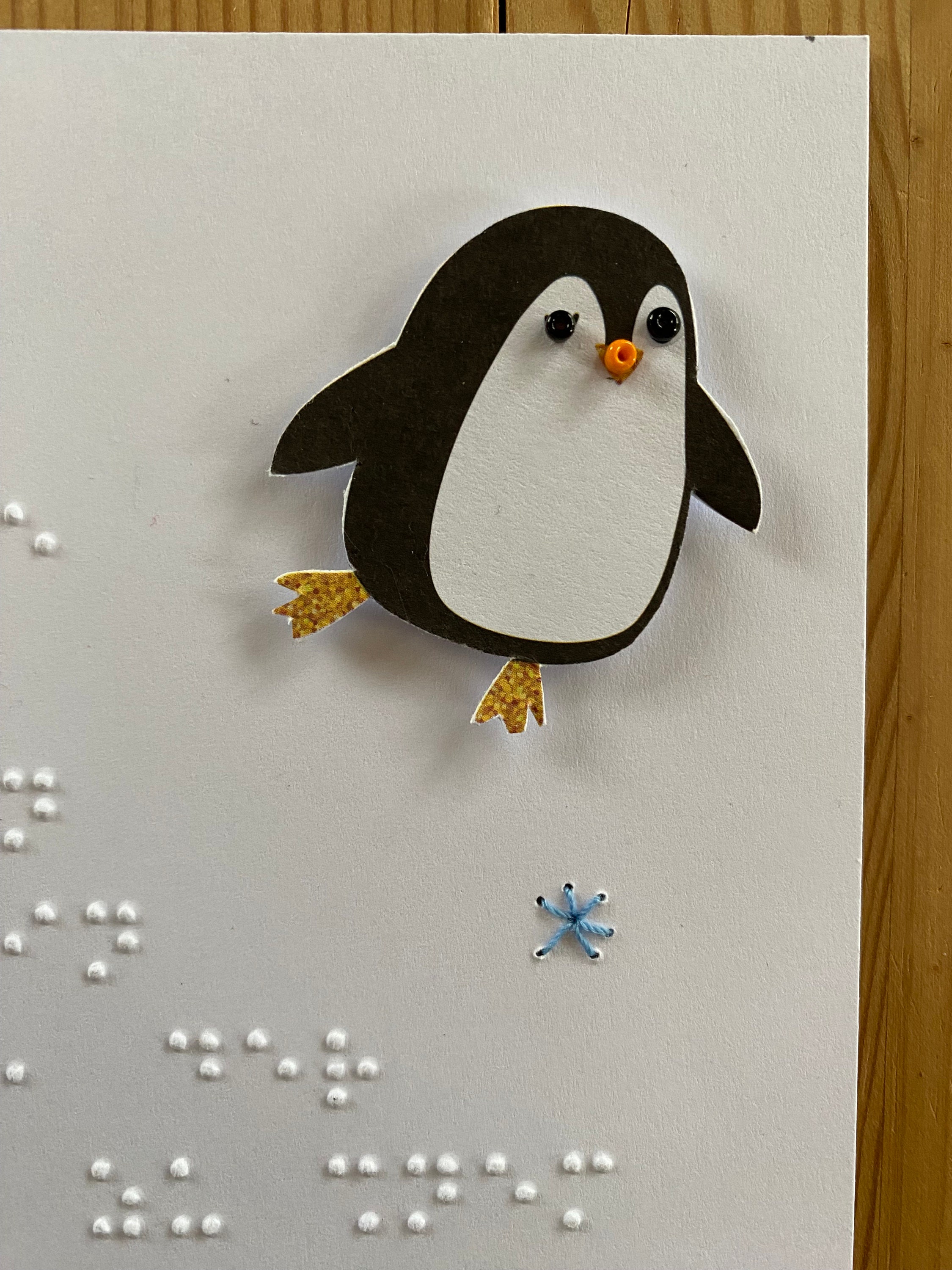 Braille Card, Penguin Saying Card, Consolation Card, Card to Feel ...