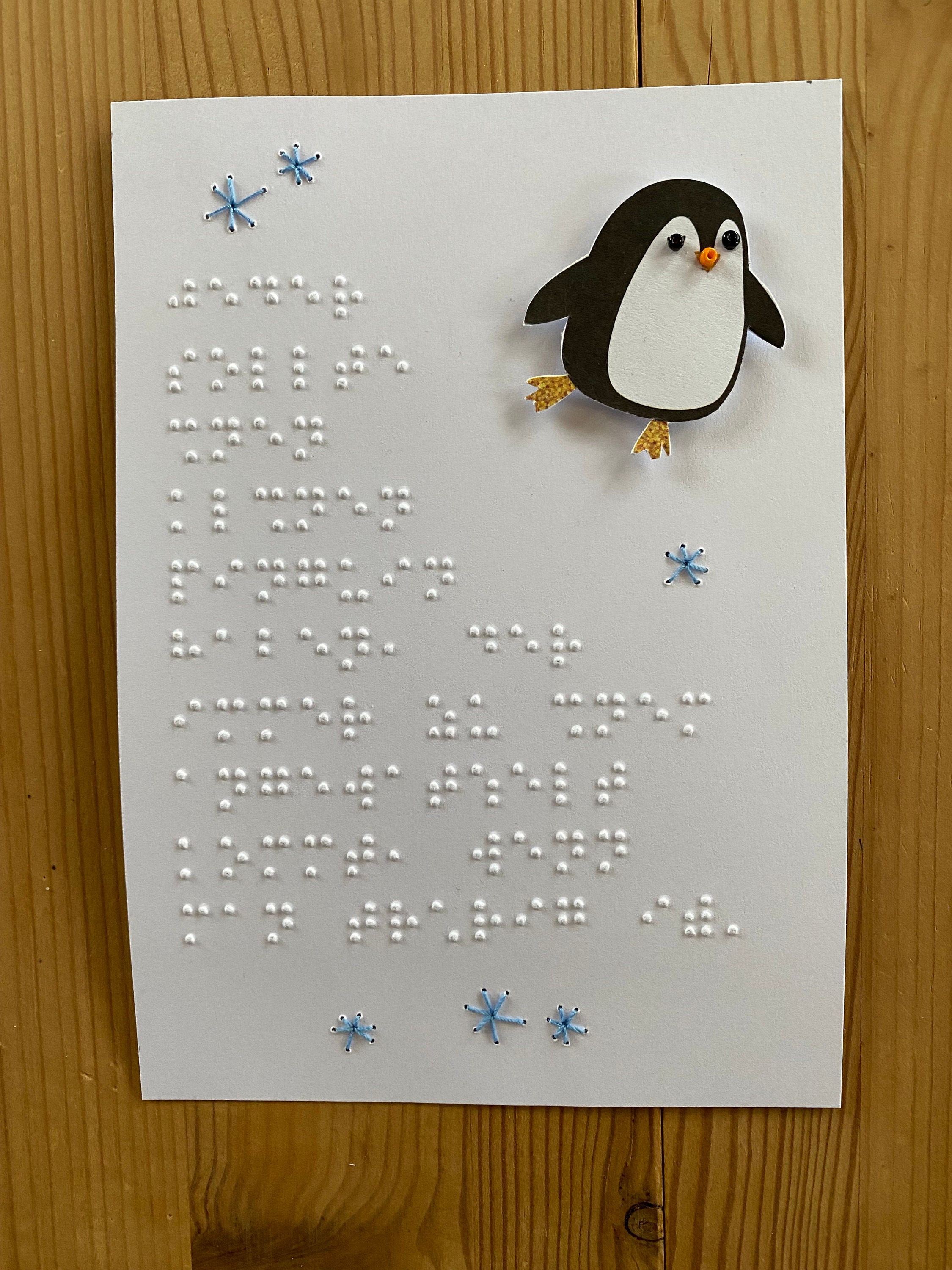 Braille Card, Penguin Saying Card, Consolation Card, Card to Feel ...