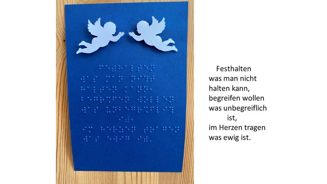 Braille/blind Writing (full Script) Condolence Card/greeting Card With ...
