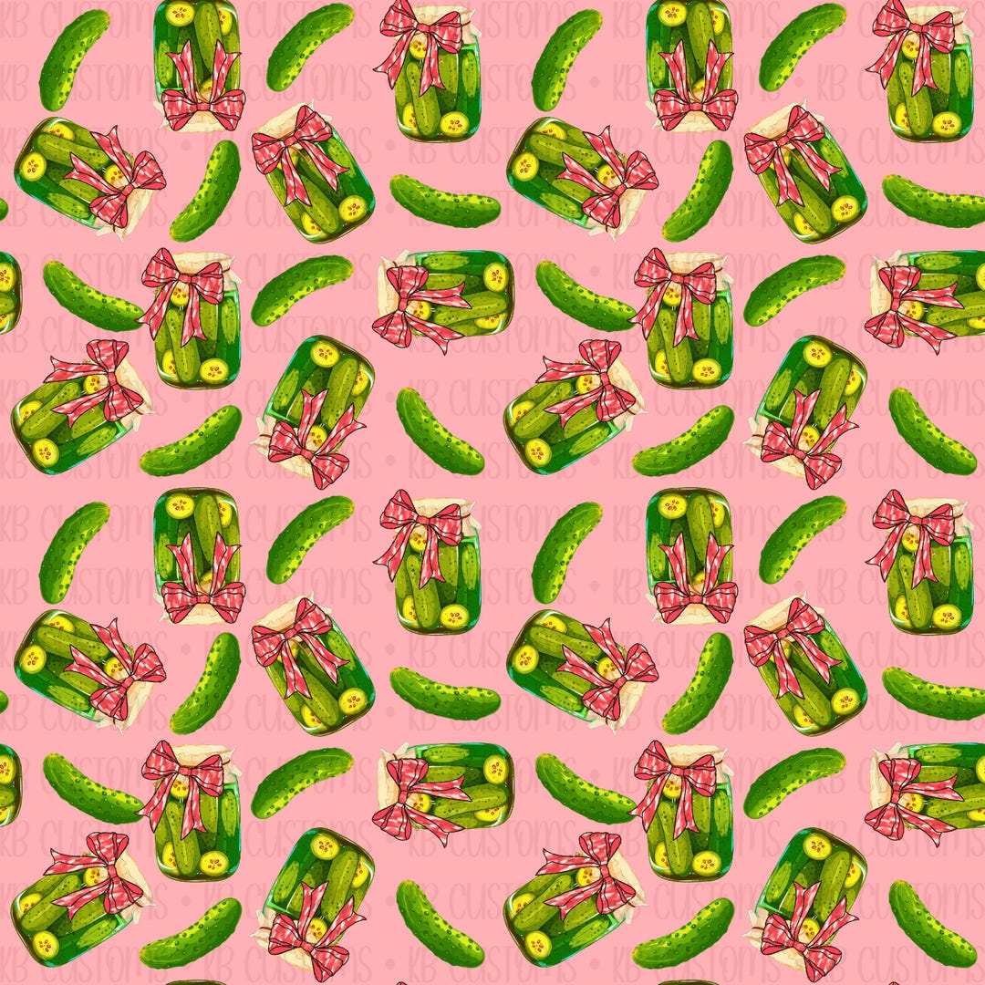 Girls Pink Pickle Seamless File, Seamless Pattern, Digital Paper ...