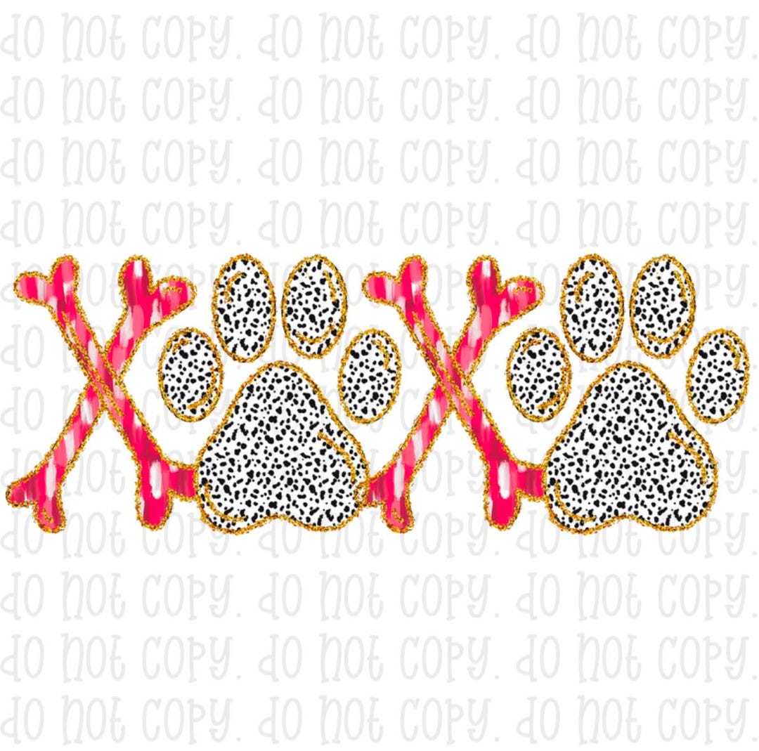 Xoxo Dog Png, Xoxo Paw and Bone Png, Hugs and Kisses, Dog Valentine’s ...