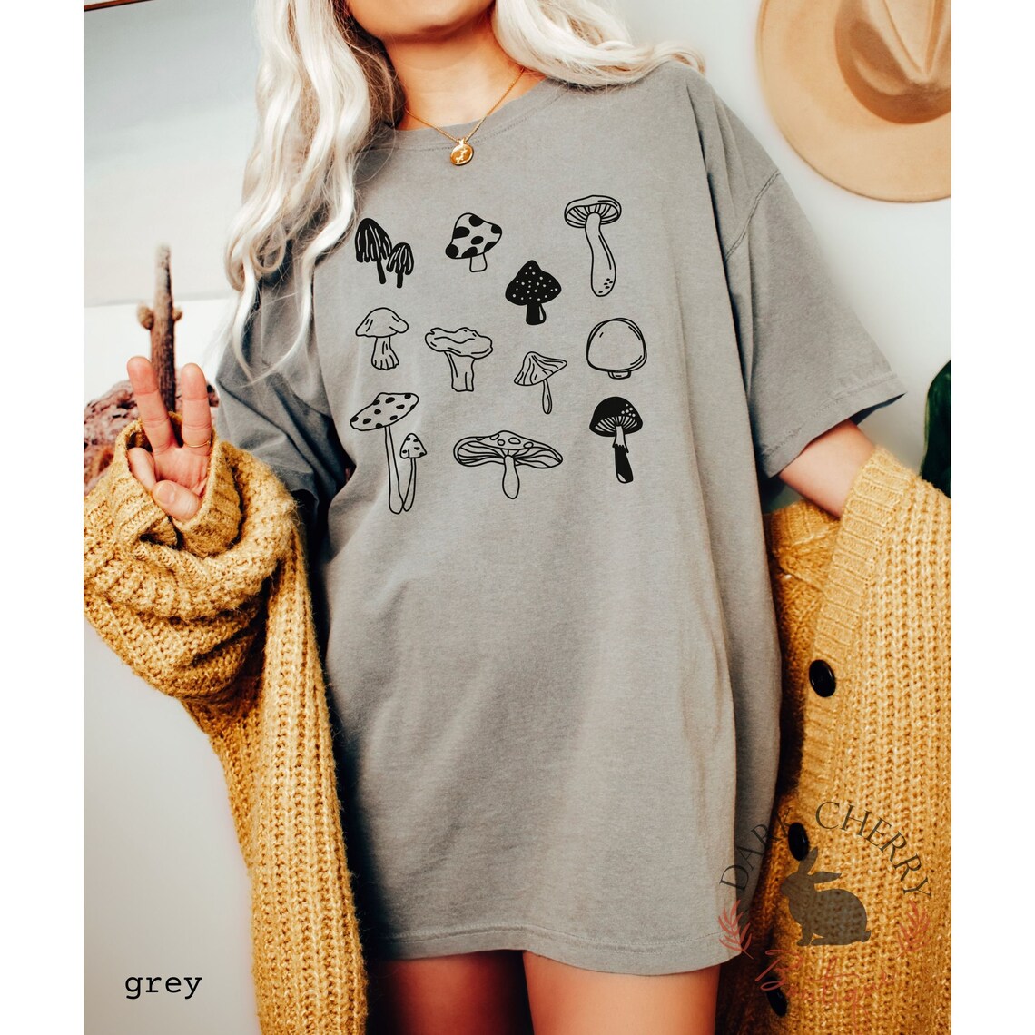 Mushrooms Shirt, Shirt With Mushrooms, Mystical Mushrooms T-shirt, Cute ...