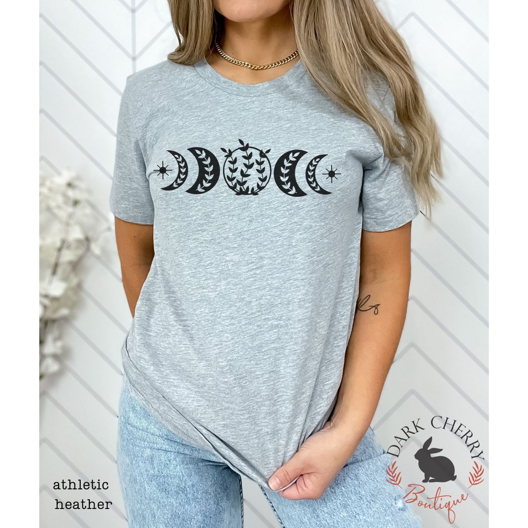 Mystic Moon Shirt, Moon Phases Shirt, Moon With Floral, Moon Child ...
