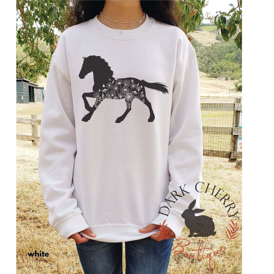 Floral Horse, Equestrian Sweatshirt, Horse Sweatshirt, Equestrian Gift ...